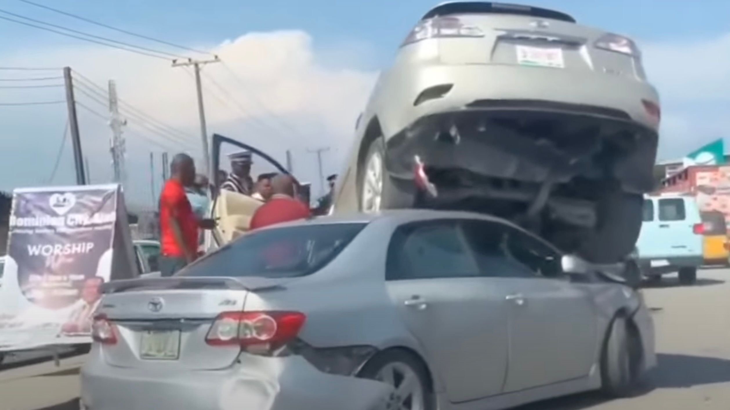 Lexus RX Winds Up on Top of Corolla In Wild Looking Accident | Clublexus