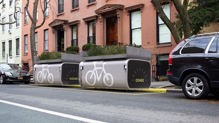 Oonepod Mini: A Secure Bike Storage Pod That Fits into a Parking Space ...
