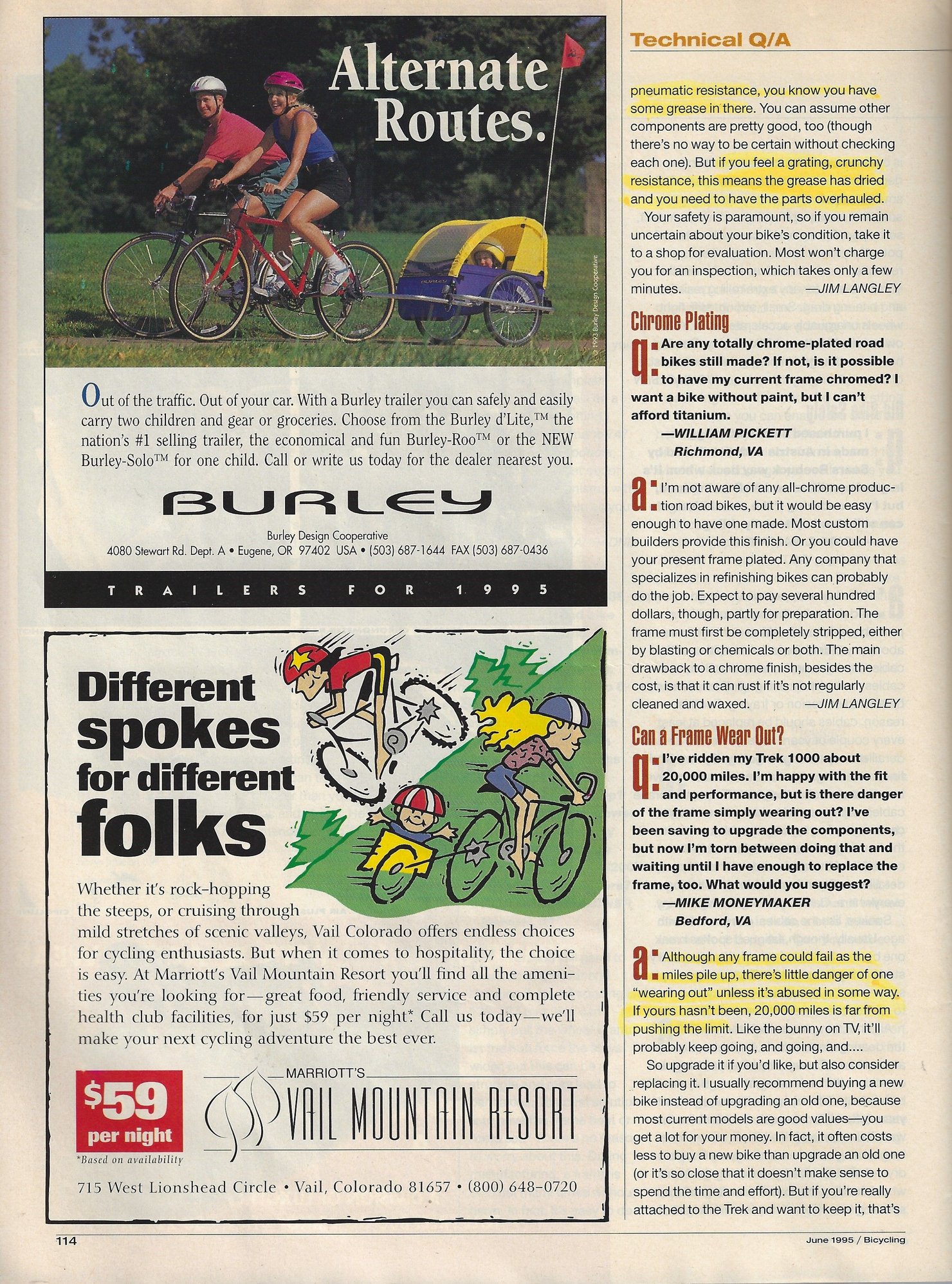 Bike Forums - 30 Years Ago: June 1995 in Bicycling magazine