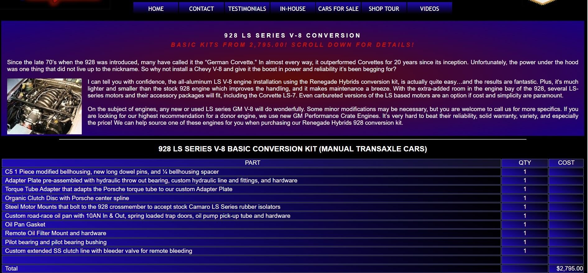 Best LS swap kit for 928 ? - Rennlist - Porsche Discussion Forums