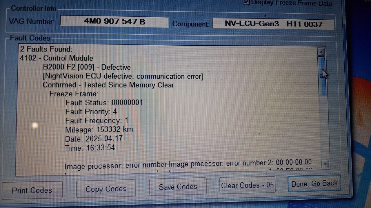 Q7 Night Vision Failure - Control Module - AudiWorld Forums