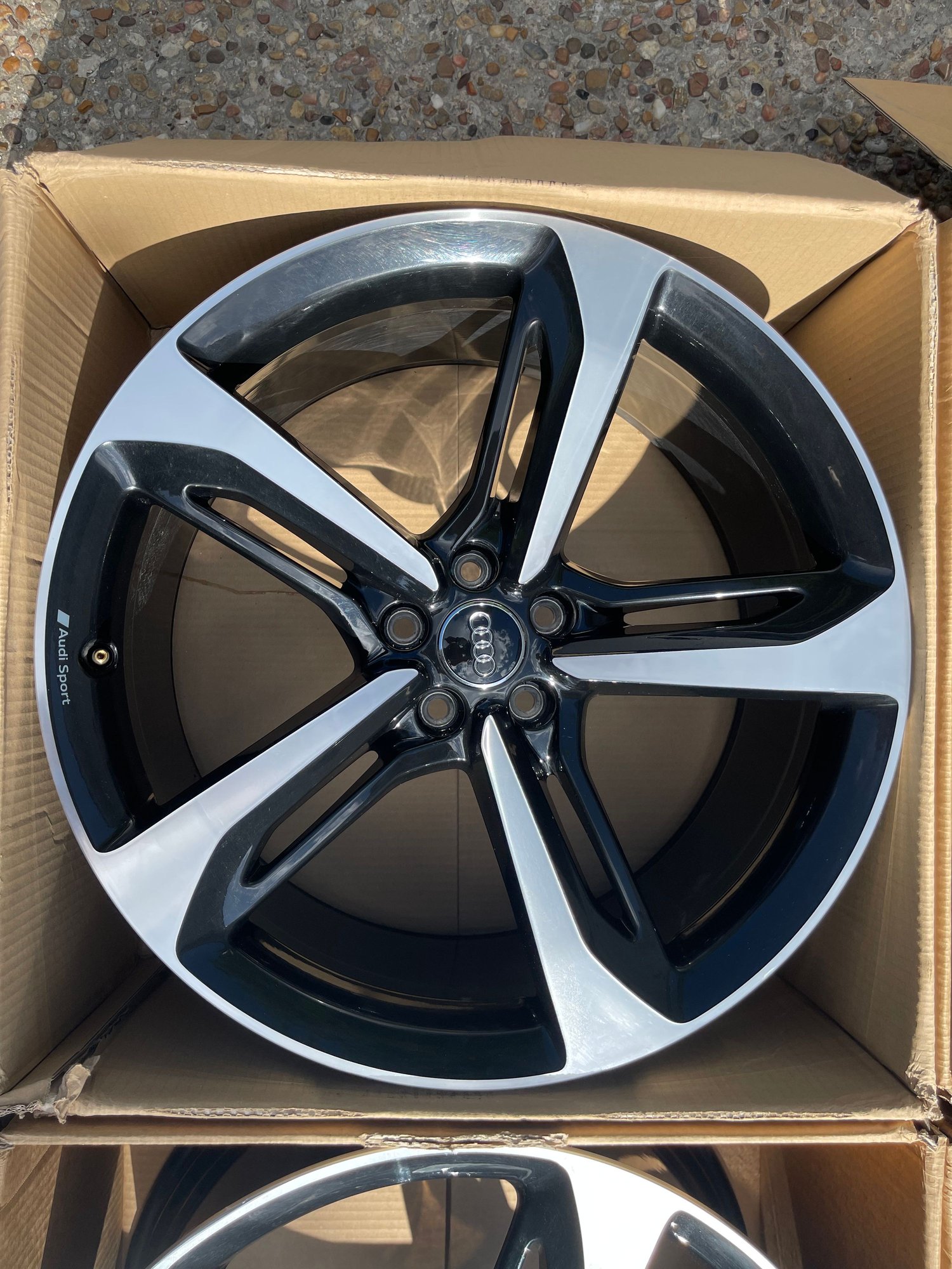 21" Audi Sport 5 Spoke S-Line DT BLACK GENUINE OEM Alloy Wheels ...