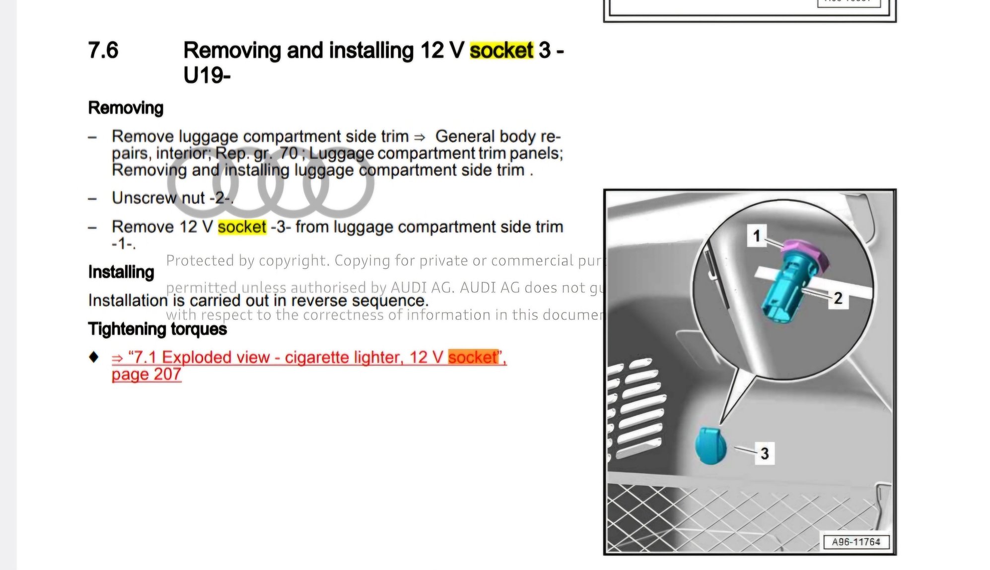 12V trunk socket and open port use - AudiWorld Forums