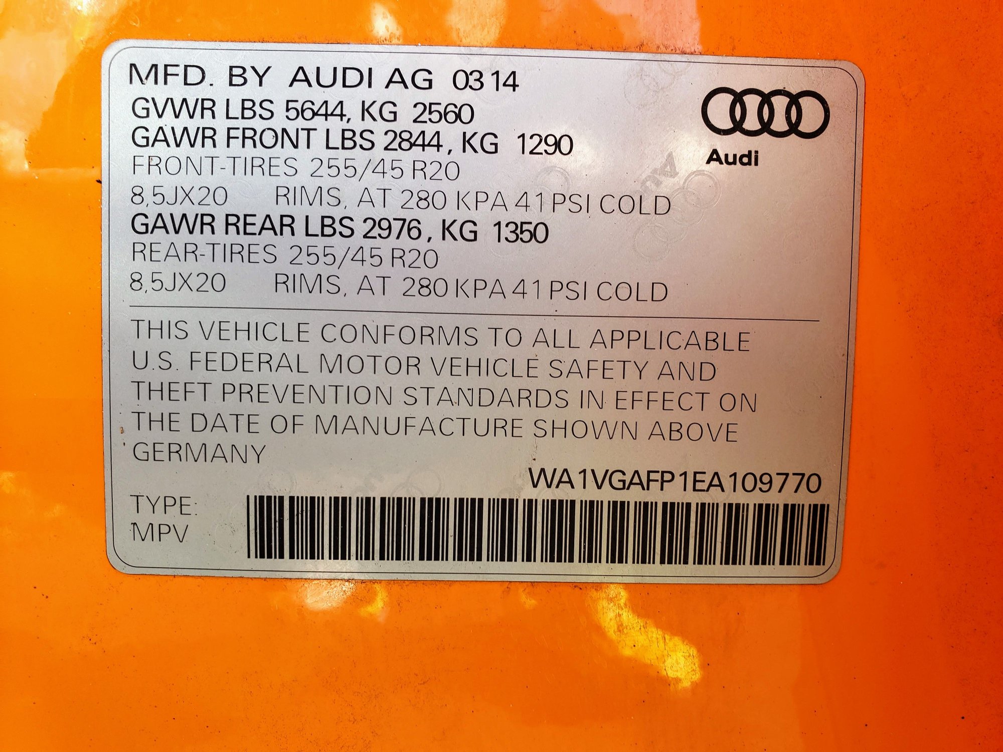 Audi Other 2014 Audi SQ5 Solar Orange - AudiWorld Forums
