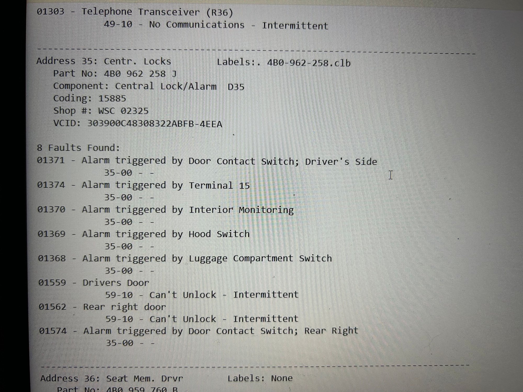 VCDS codes - AudiWorld Forums