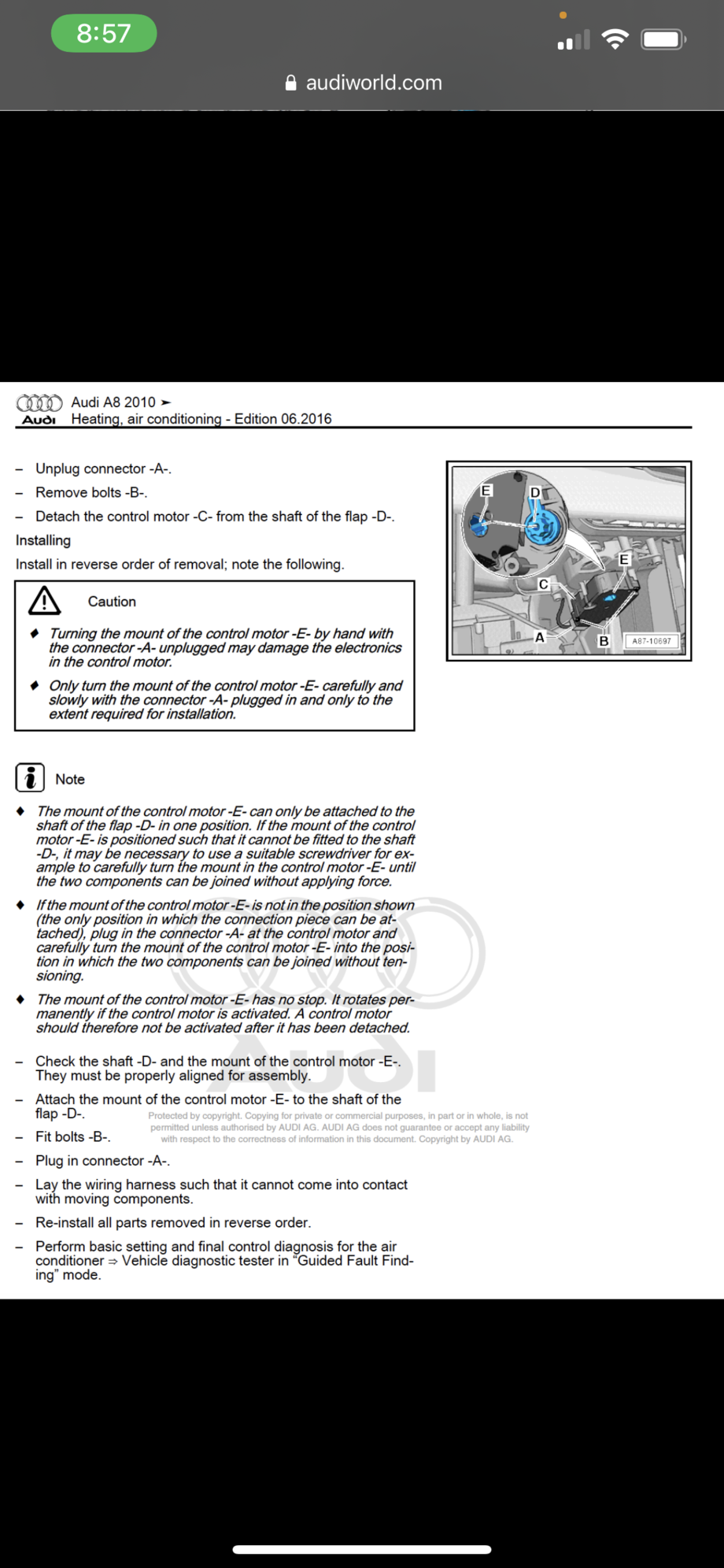 Passenger footwell flap motor (The DIY) - AudiWorld Forums
