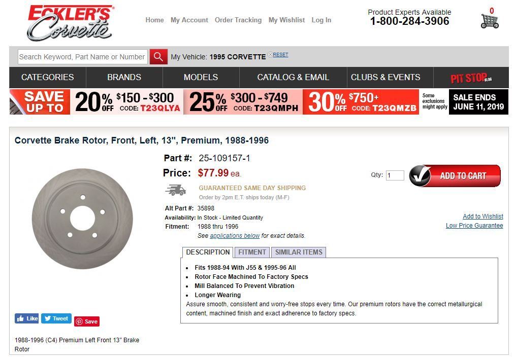 FS (For Sale) J55 Brake Disks - CorvetteForum - Chevrolet Corvette ...
