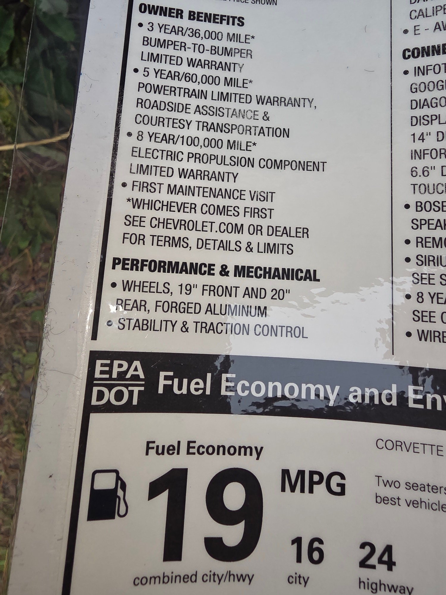 Typo on Window Sticker - CorvetteForum - Chevrolet Corvette Forum ...