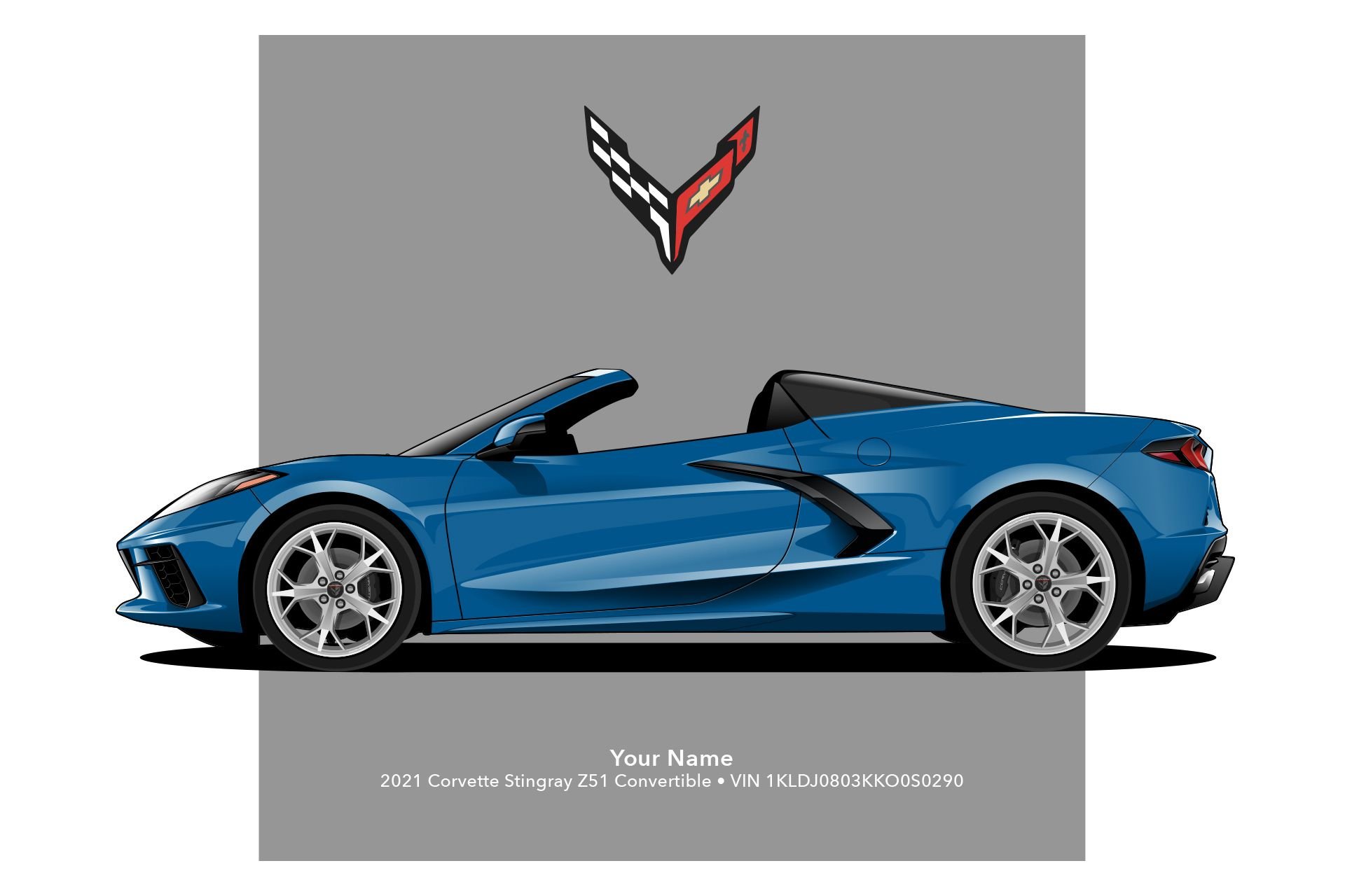[NEW PRODUCT] Personalized Digital Illustrations of your C8 Corvette ...