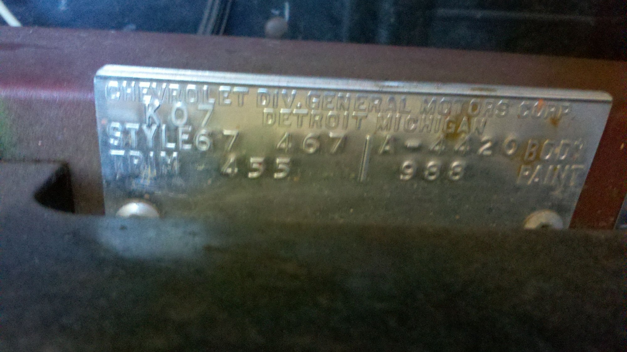 Trim Tag And VIN tag authenticity. - CorvetteForum - Chevrolet Corvette ...