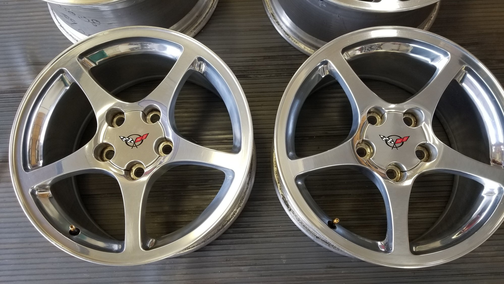 FS (For Sale) C5 OEM Polished Thin Spoke Wheels - CorvetteForum ...