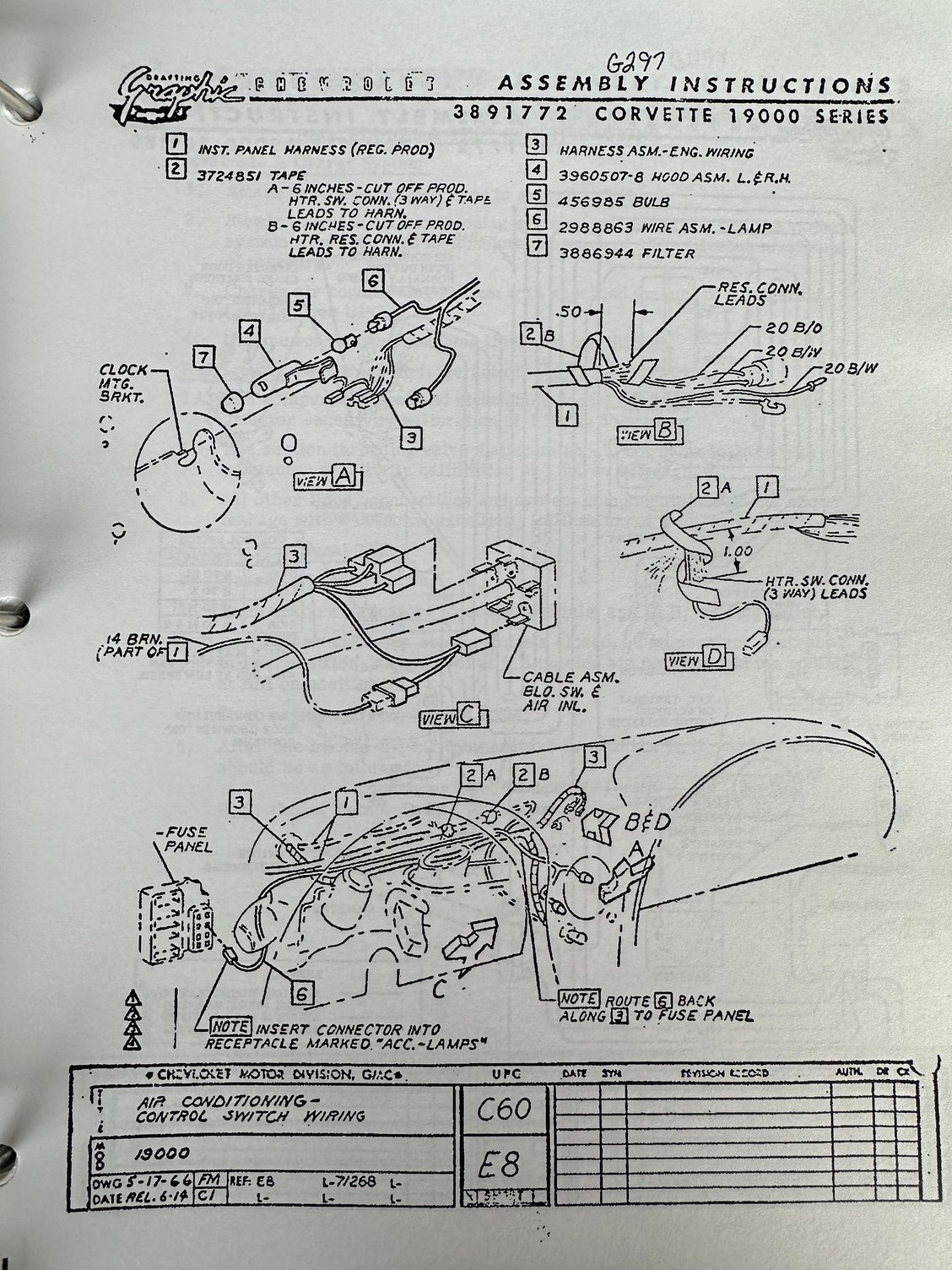C2 Heater AC Control Assembly Cable Diagram -67' 427 Coupe - CorvetteForum - Chevrolet Corvette ...