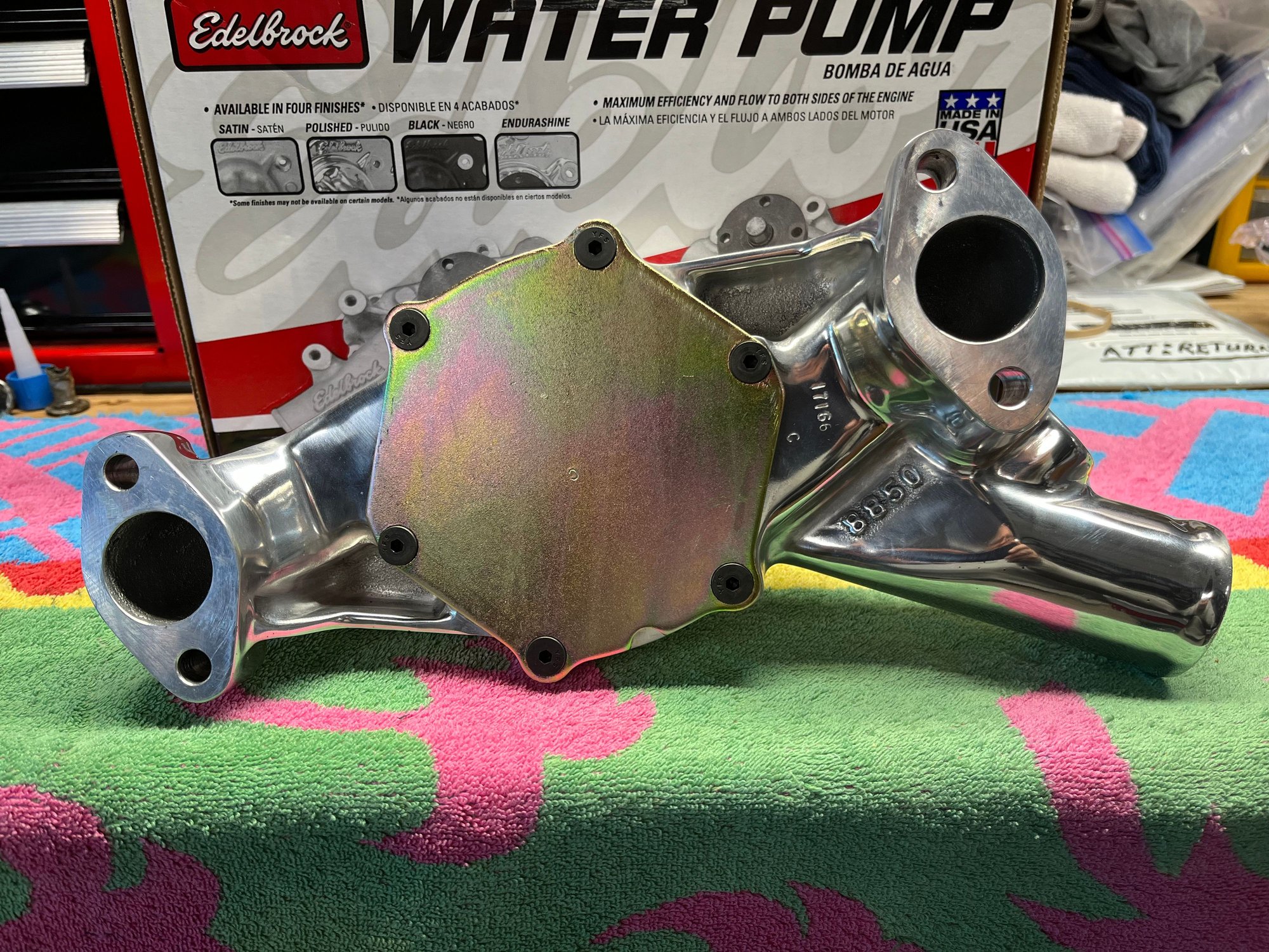 FS (For Sale) New Edelbrock Polished Big Block Standard Rotation Water ...