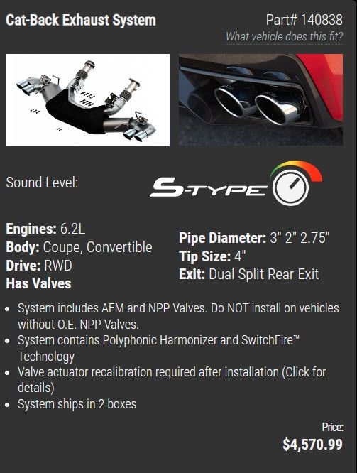 FS (For Sale) Borla S valved