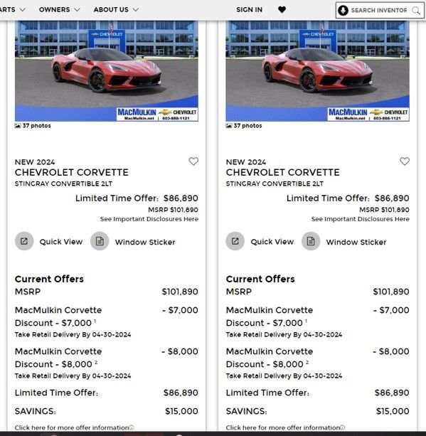 Check out the 2024 Prices at the Worlds's Largest Corvettee Dealers ...