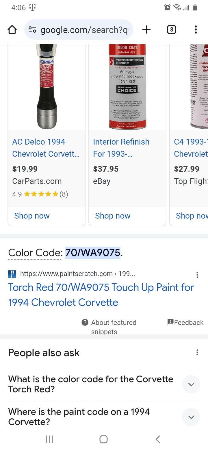 Torch Red Paint code - CorvetteForum - Chevrolet Corvette Forum Discussion