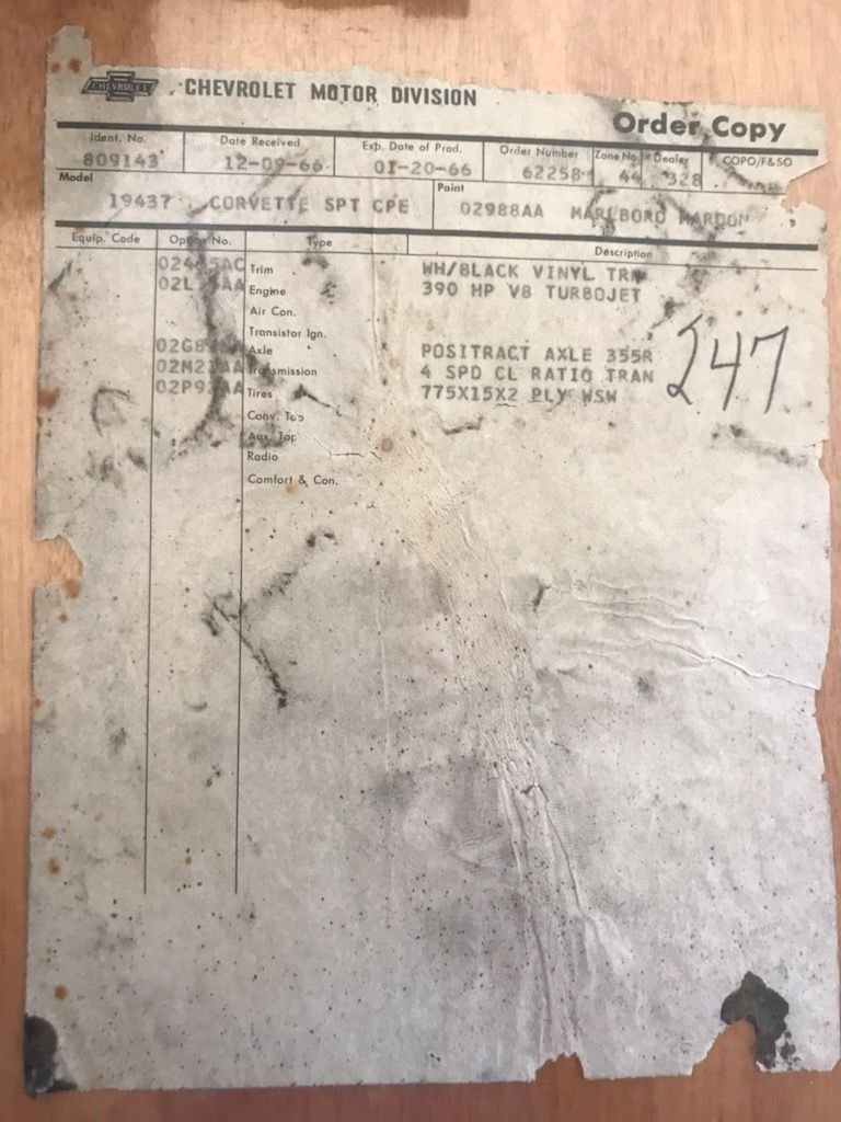 67 Coupe Stamp Pad and Docs - CorvetteForum - Chevrolet Corvette Forum ...