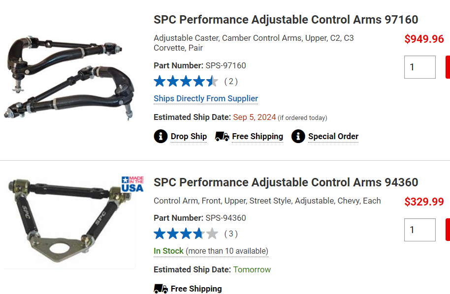 Feedback on Two Versions of SPC Control Arms?? - CorvetteForum ...