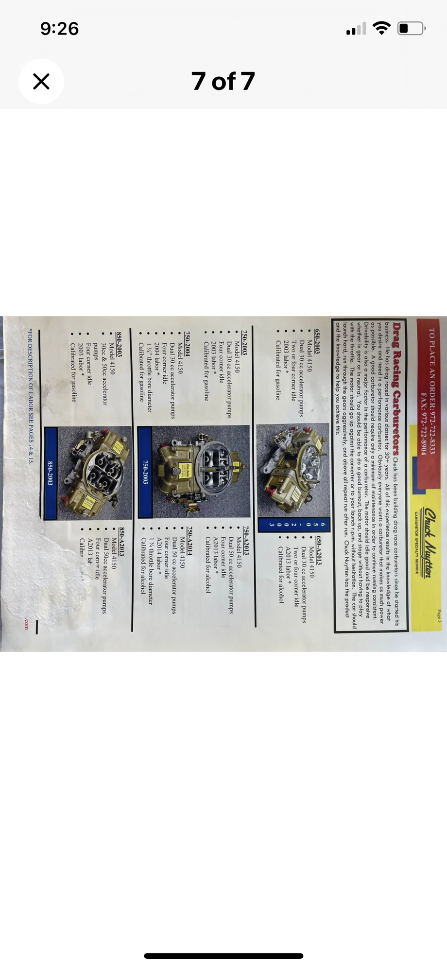 Chuck Nuytten Holley Race Carburetor 750 that flows 900 cfm ...