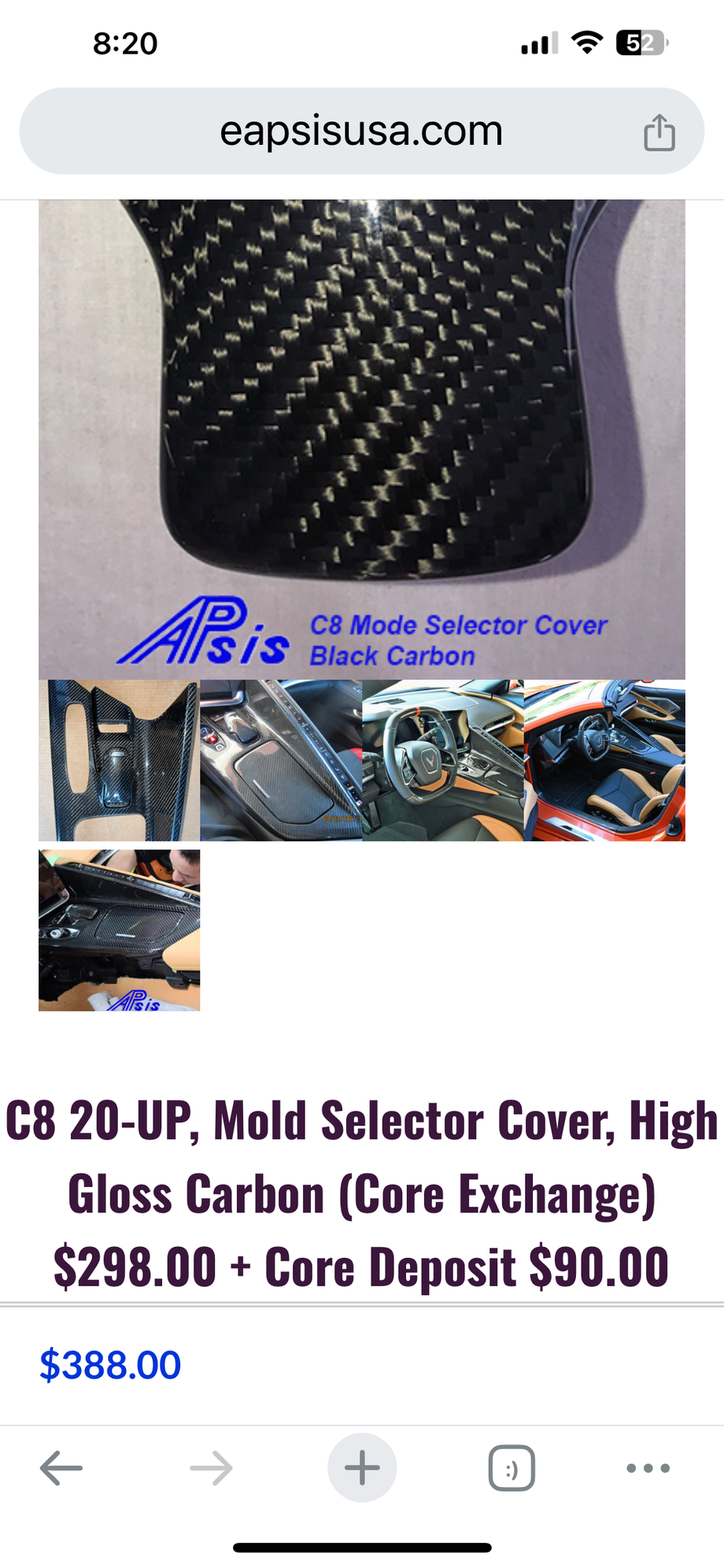 FS (For Sale) C8 Stingray APSIS Carbon Fiber Selector Cover and base - CorvetteForum - Chevrolet ...