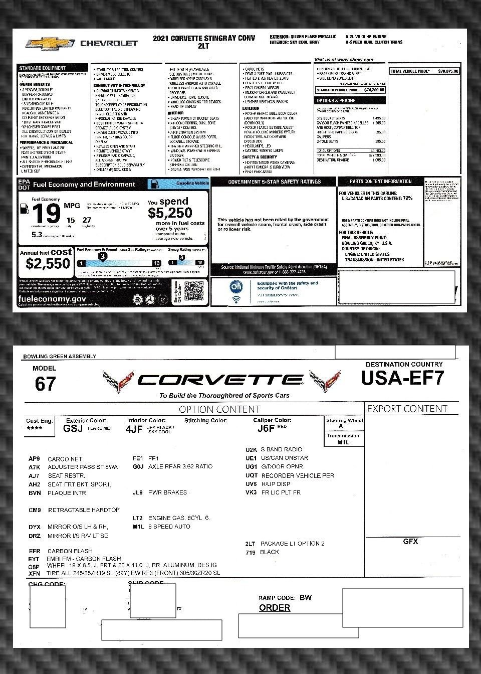 Window Sticker Frame Recommendation? - CorvetteForum - Chevrolet ...
