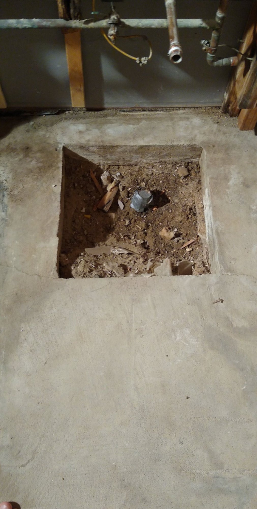 Covering a large hole in slab under shower pan - DoItYourself.com ...