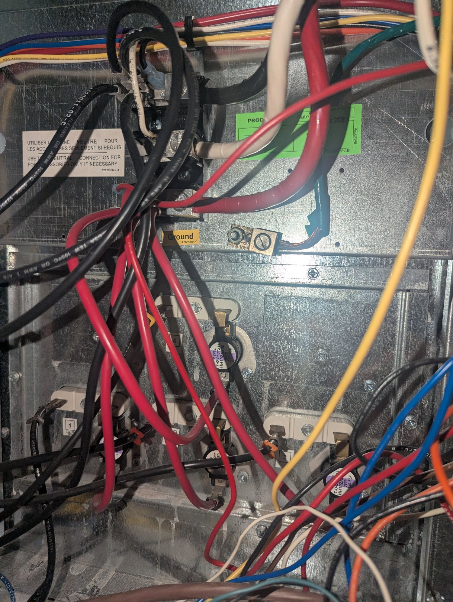 Limit switch burned on electric air handler, can't find exmpl of this ...