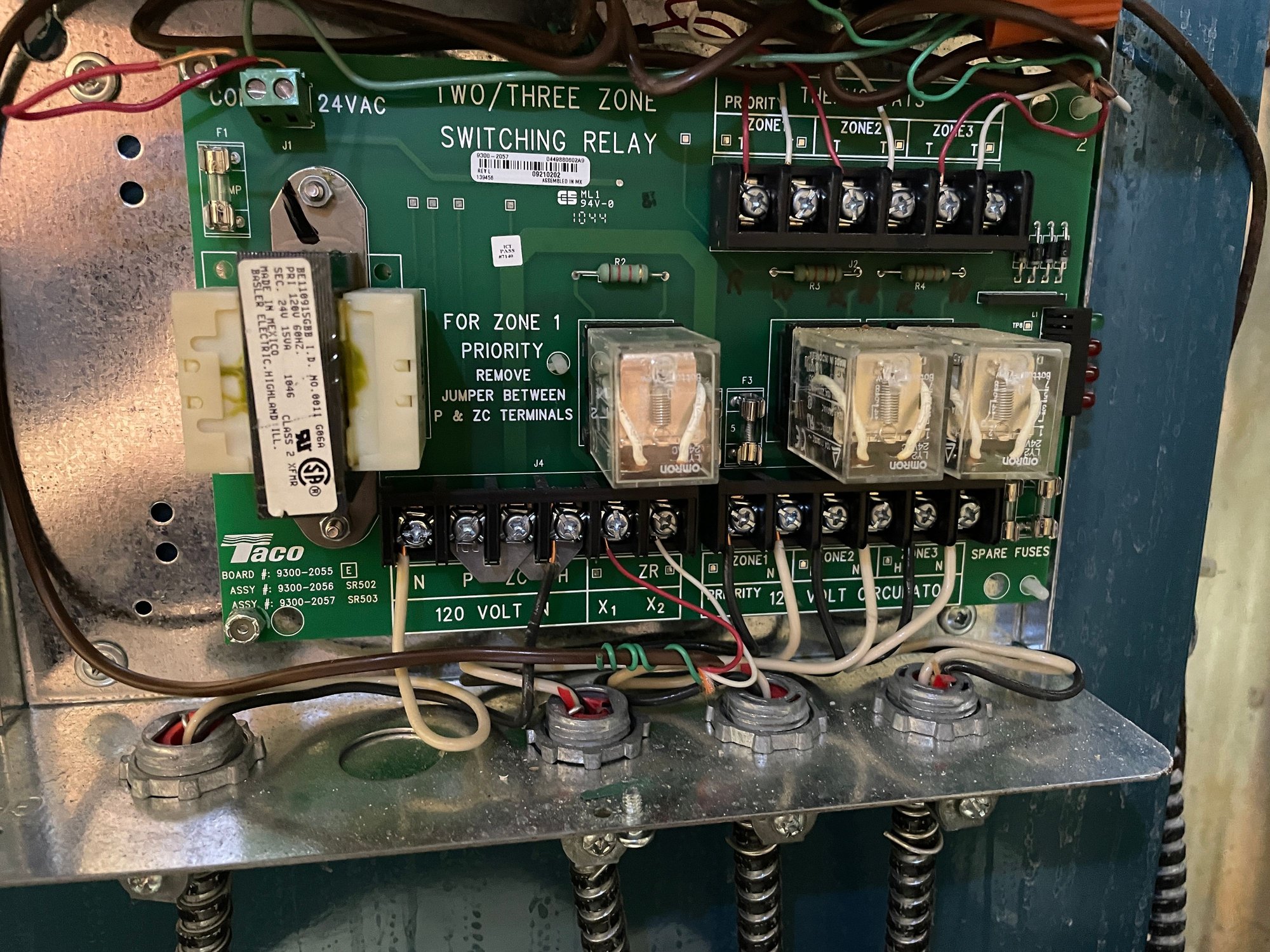 Nest thermostat, Taco SR503 boiler control, and dual transformer setup ...