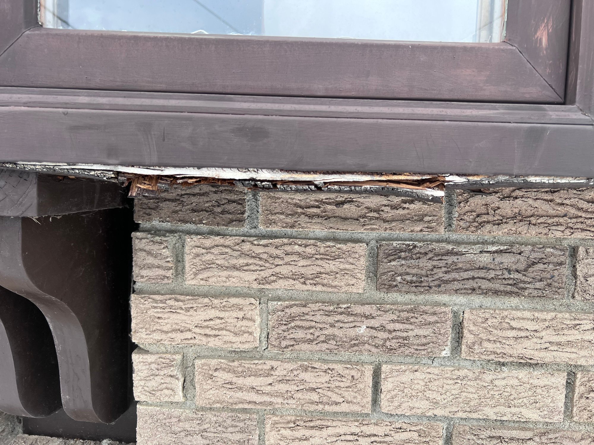 Bay window rotting on the outside and causing some water spots to ...