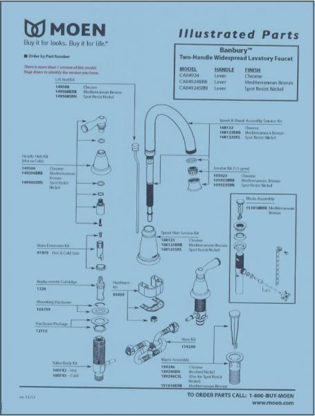 Moen wide spread 1224 cartridge lever spins - DoItYourself.com ...