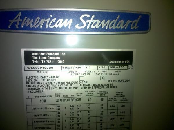 Manual For American Standard Heat Pump - DoItYourself.com Community Forums