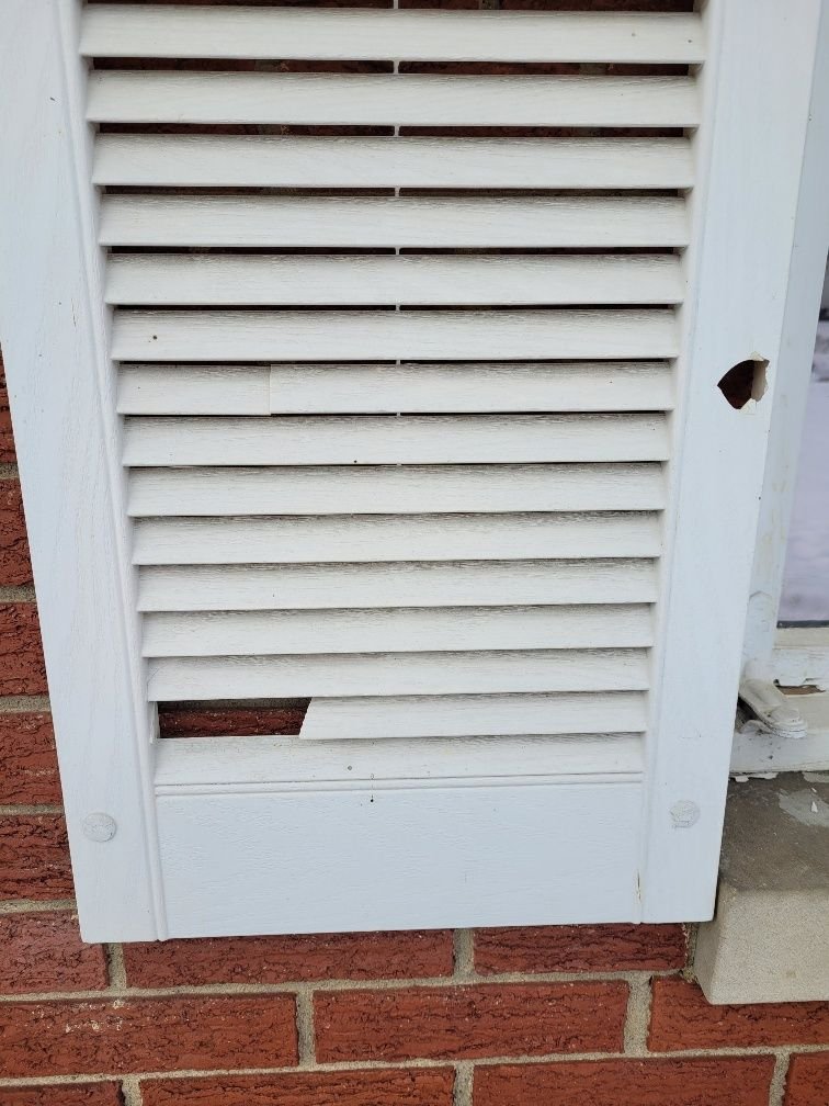 How to fix or replace this faux exterior window shutter - DoItYourself ...