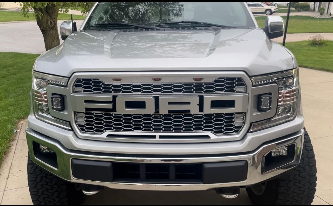 North Central Ingot Silver Raptor style grille with LED pod lights ...