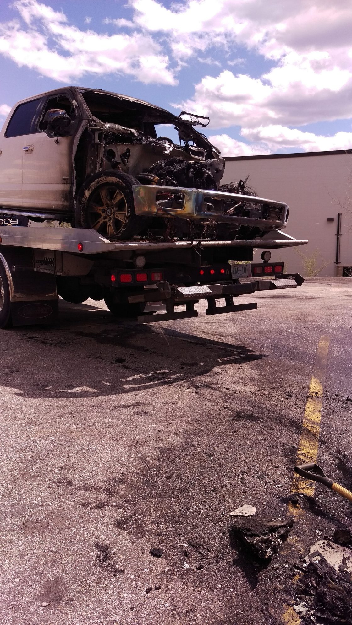 How long until we see a recall for these trucks catching fire? Video of ...