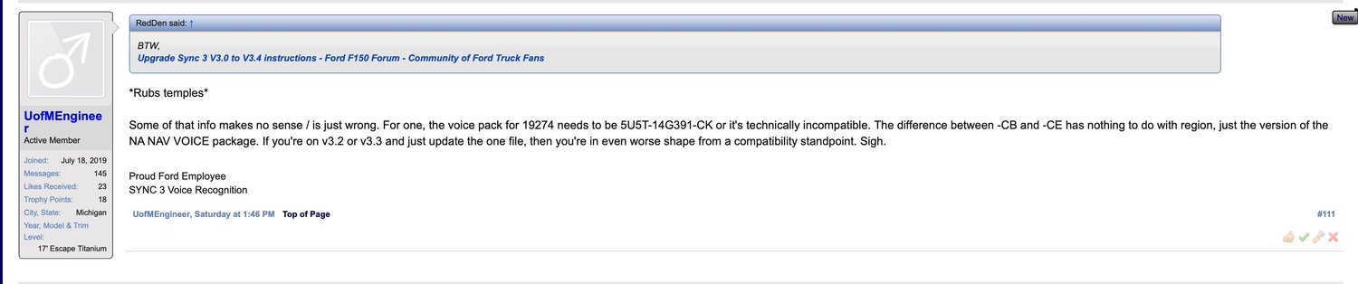 Upgrade Sync 3 V3.0 to V3.4 instructions - Page 179 - Ford F150 Forum ...