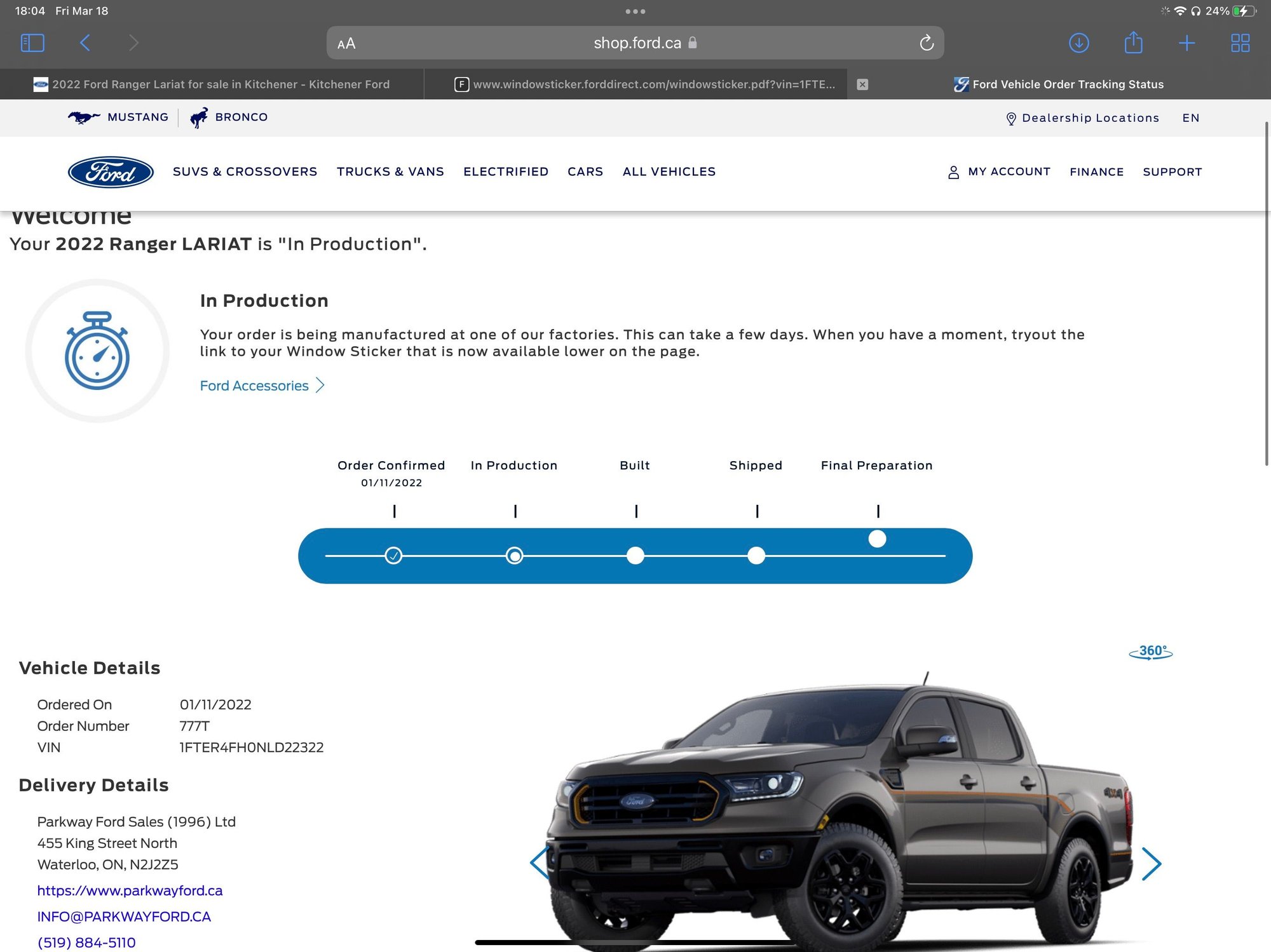 Canada Order Tracking (Ford Official) - Page 5 - Ford F150 Forum ...