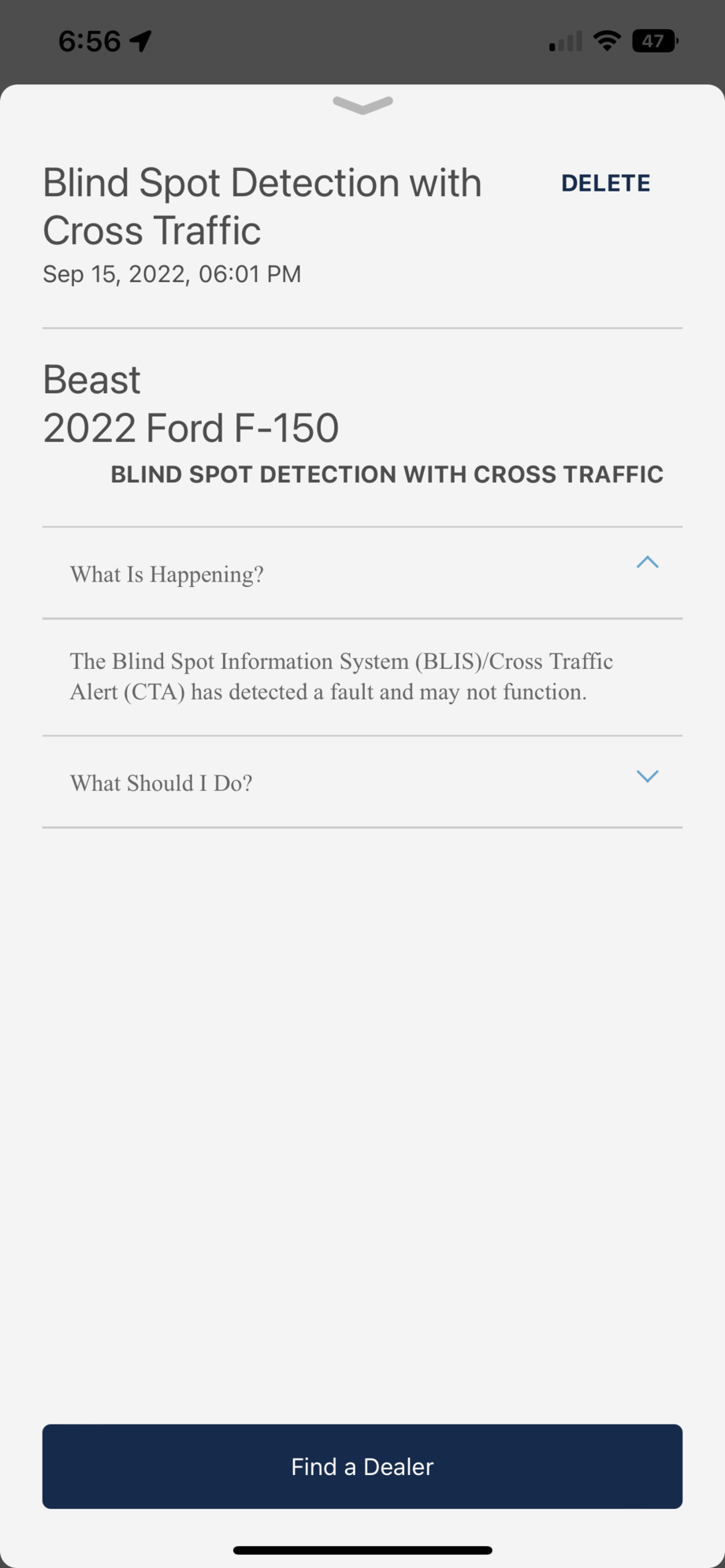 2022 xlt blind spot cross traffic fault - Ford F150 Forum - Community of Ford Truck Fans