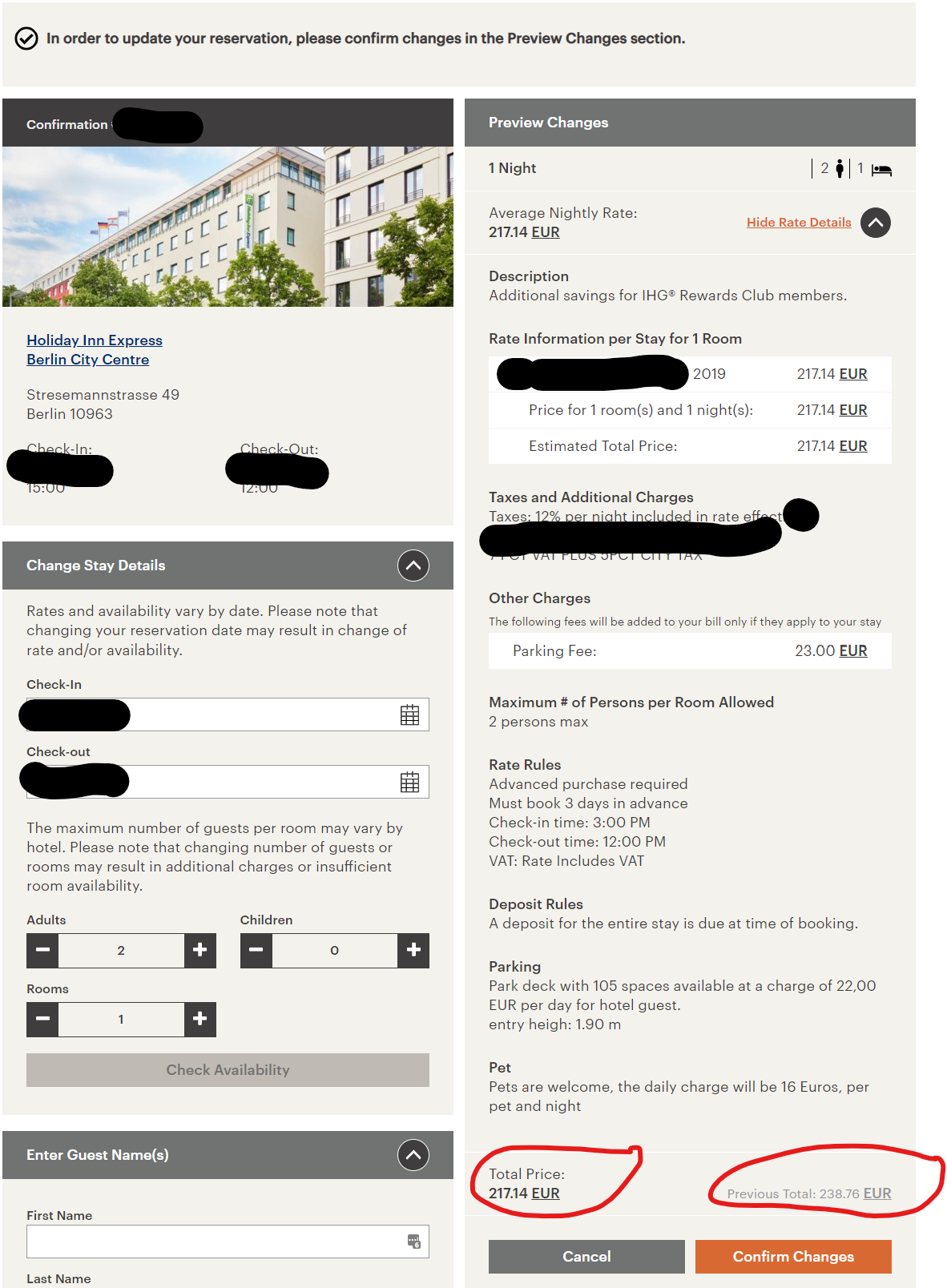Changing reservation online after cancellation deadline - FlyerTalk Forums