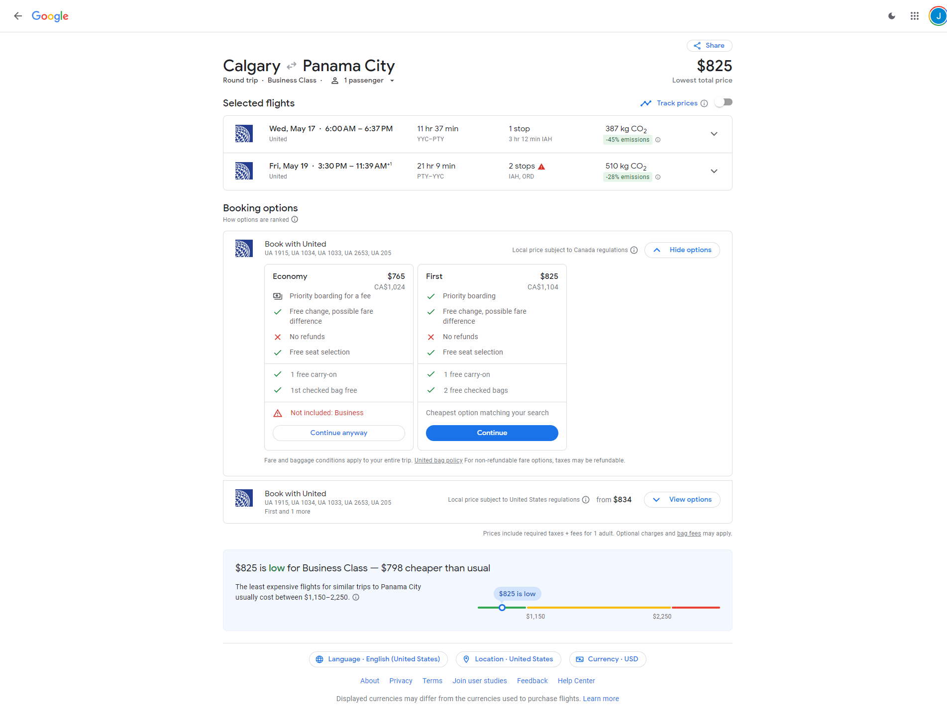 UA - YYC/YEG-PTY - 1104 CAD / $825 r/t or YVR-SDQ - 1081 CAD / $808 r/t - Business - FlyerTalk ...