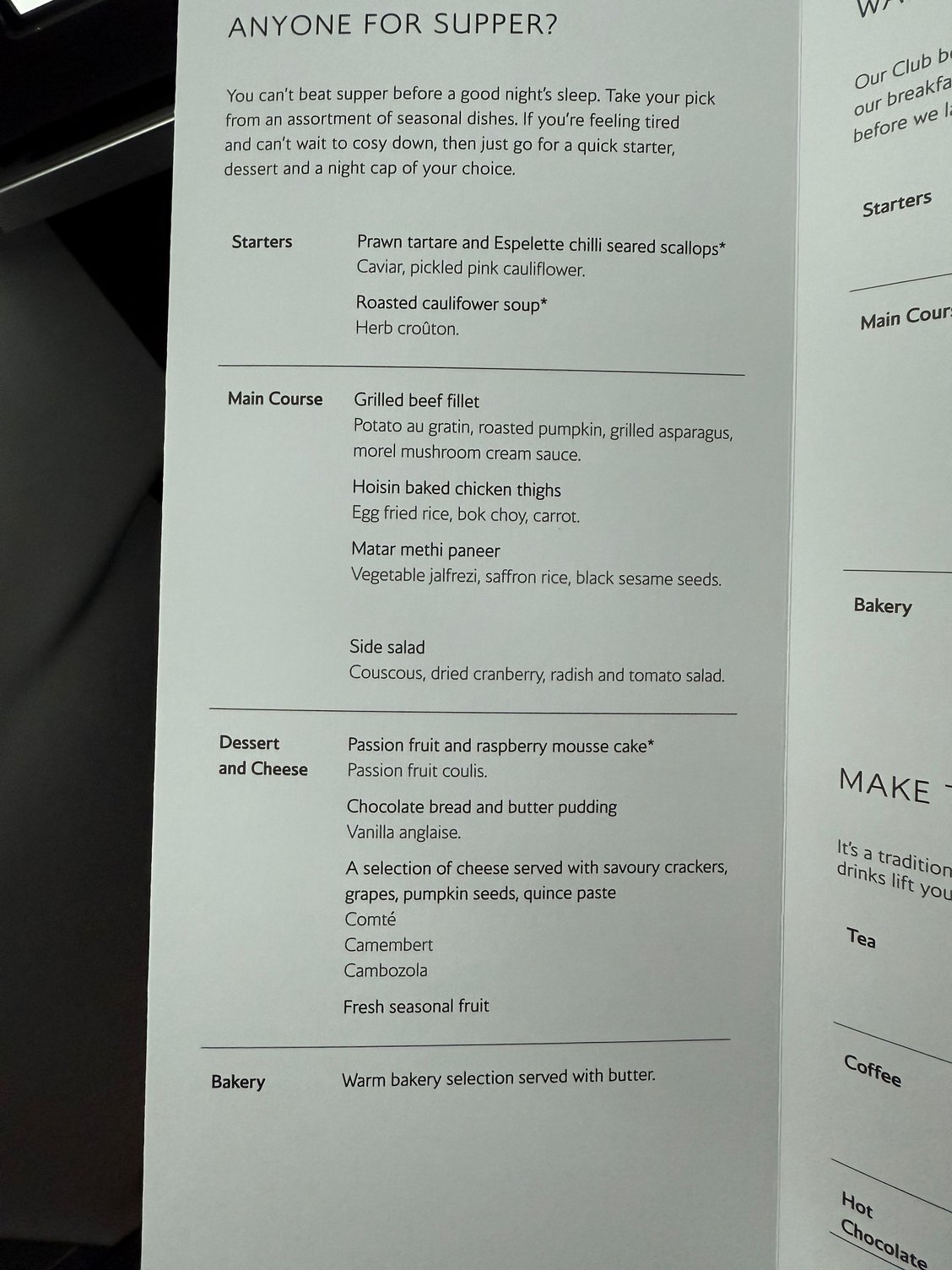 Long haul in-flight catering 2025 | Club World - FlyerTalk Forums