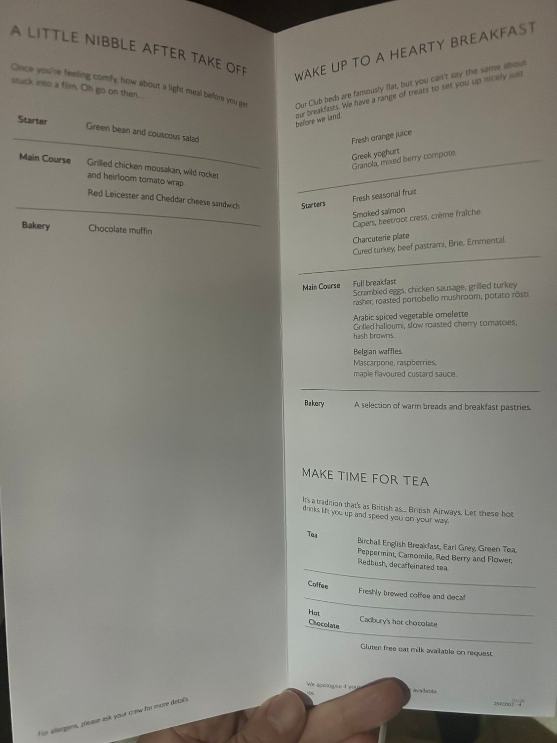 Long haul in-flight catering 2026 | Club World - FlyerTalk Forums