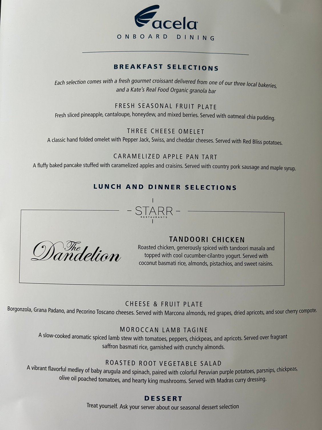 New Acela Menus - Page 5 - FlyerTalk Forums