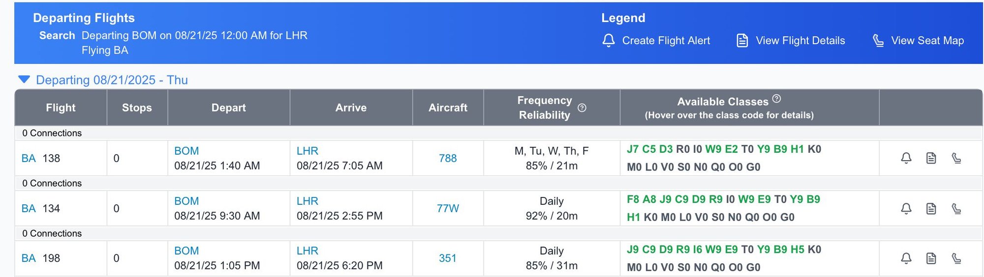Help to check BA seat availability and BA flight loads | 2024/25 ...