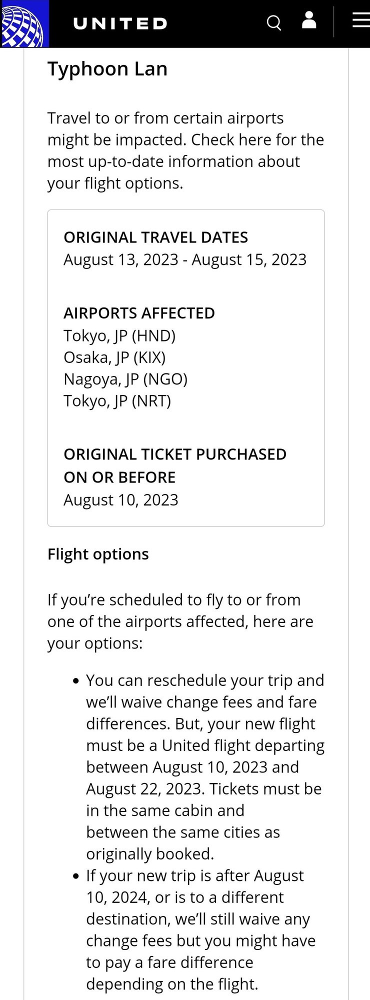 Travel Waiver/Alert: Typhoon Lan (August 13, 2023 - August 16, 2023 ...