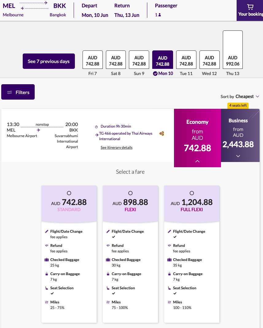 THAI revamps website - specific fare class no longer shows? - FlyerTalk ...