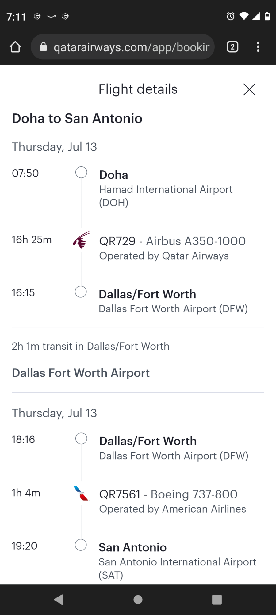 Examples of domestic AA flights with a QR flight number!? - FlyerTalk ...