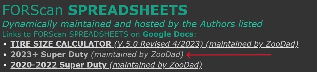 2023+ Super Duty ForScan Spreadsheet - Page 37 - Ford Truck Enthusiasts ...