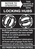 Locking Hubs Notice decal location - Ford Truck Enthusiasts Forums