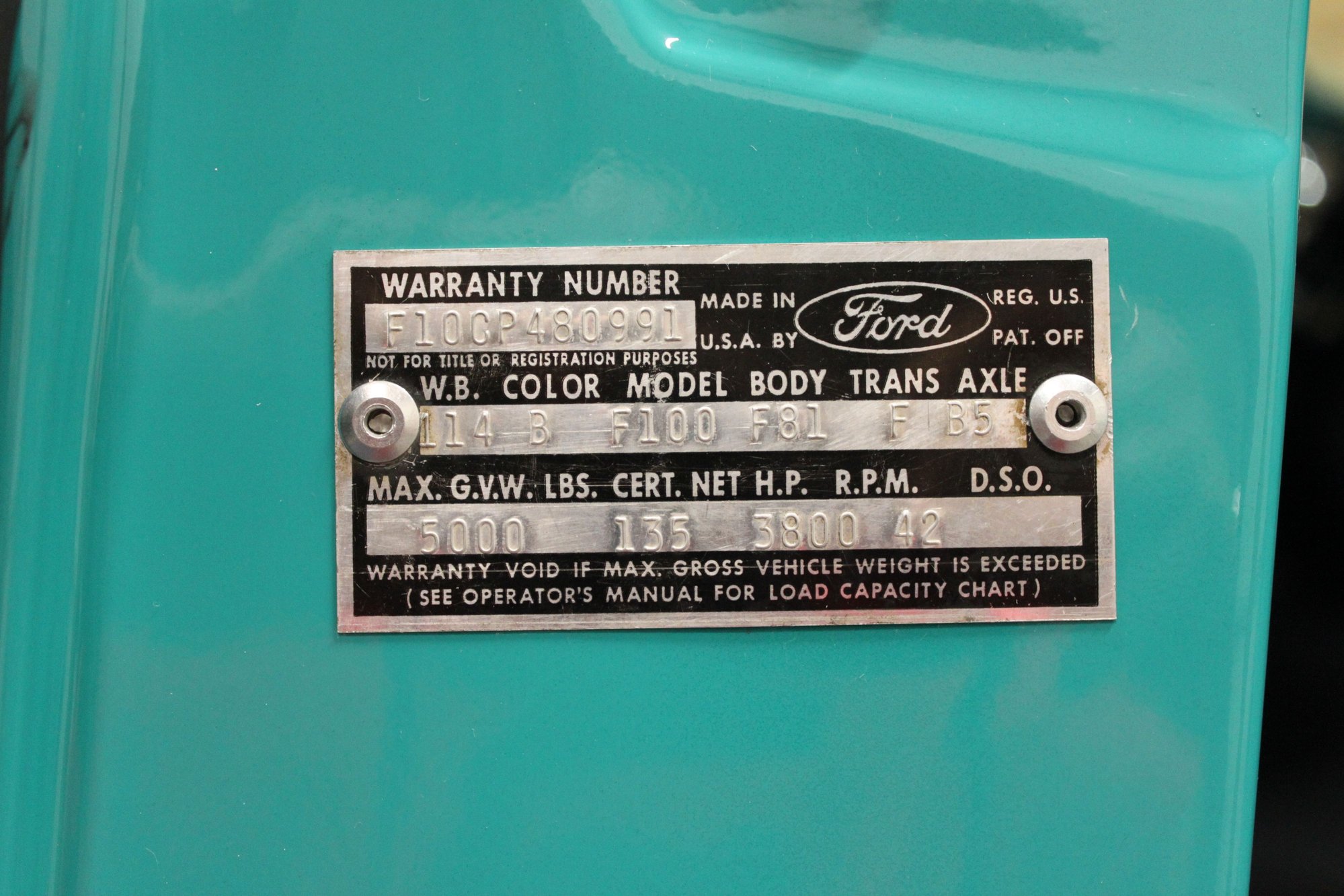 Door tag rivets - Ford Truck Enthusiasts Forums