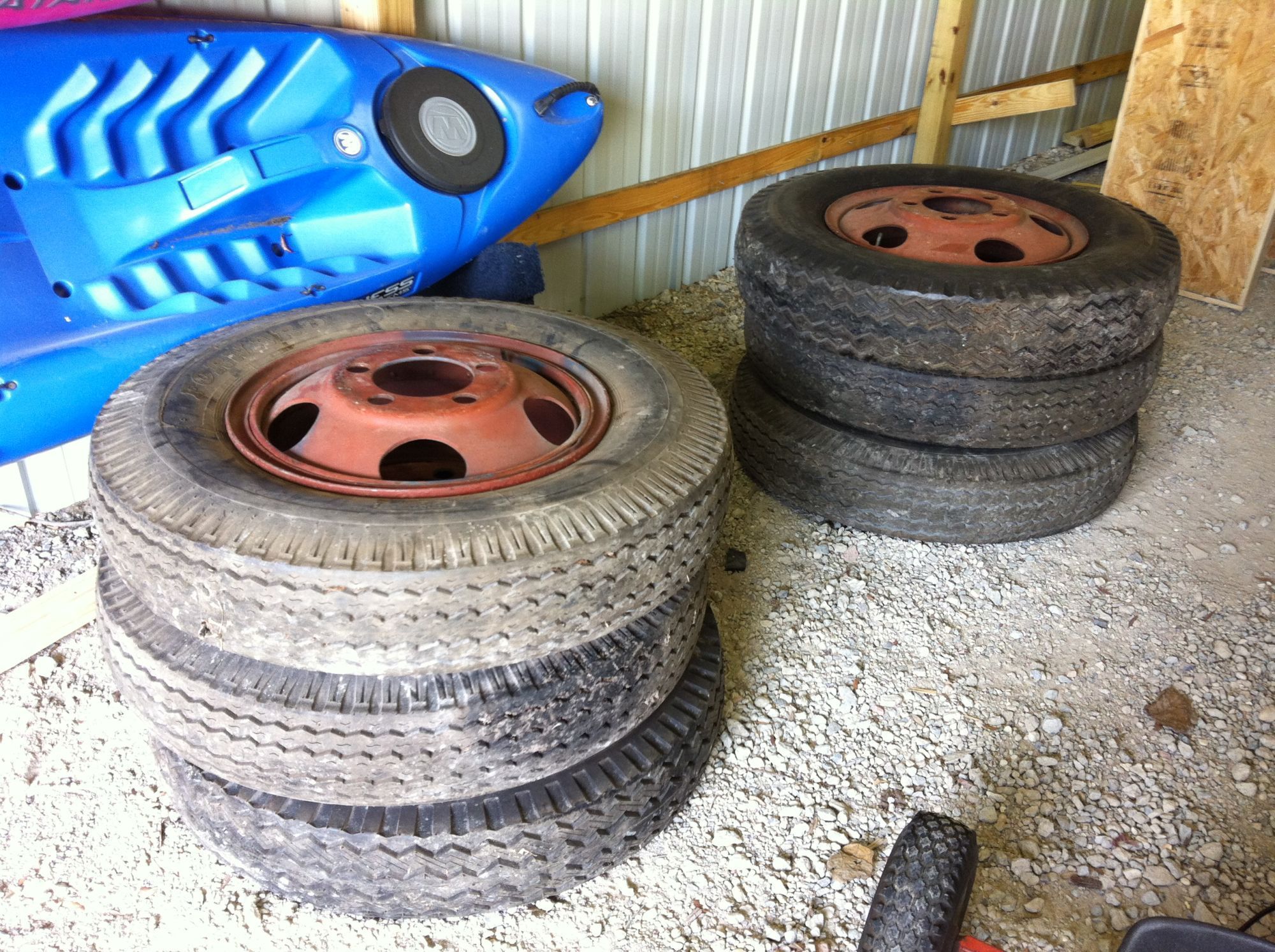 6 tube type tires 8.25 - 20 plus one split ring 20" rim - Ford Truck ...